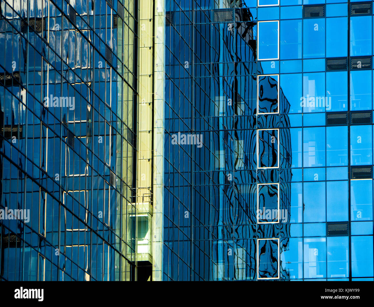 Reflection on Exchange Tower within Harbour Exchange Square - London ...