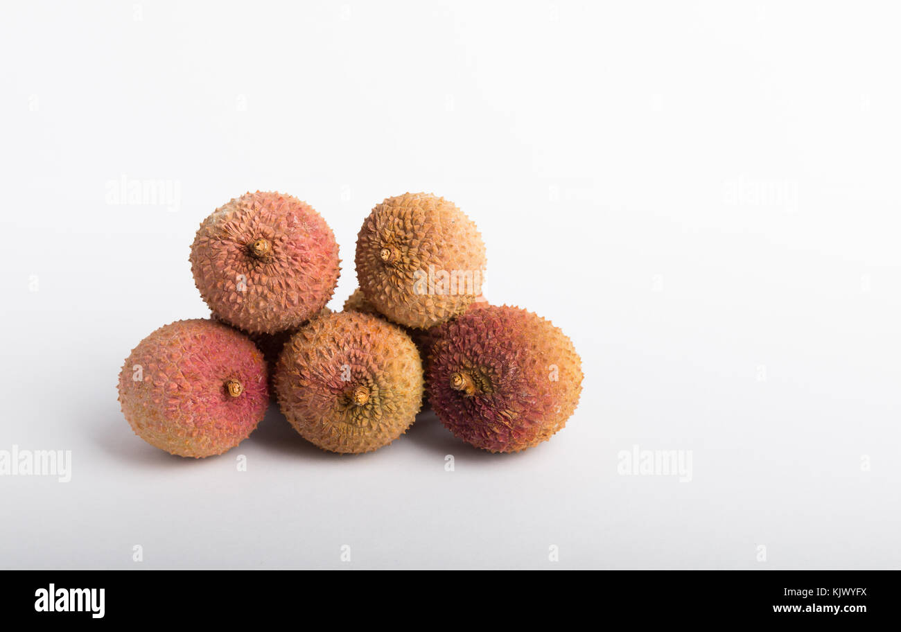 lychee fruit on a white background Stock Photo - Alamy