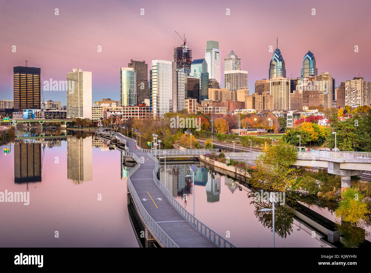 Philadelphia, Pennsylvania, USA skyline on the river Stock Photo - Alamy