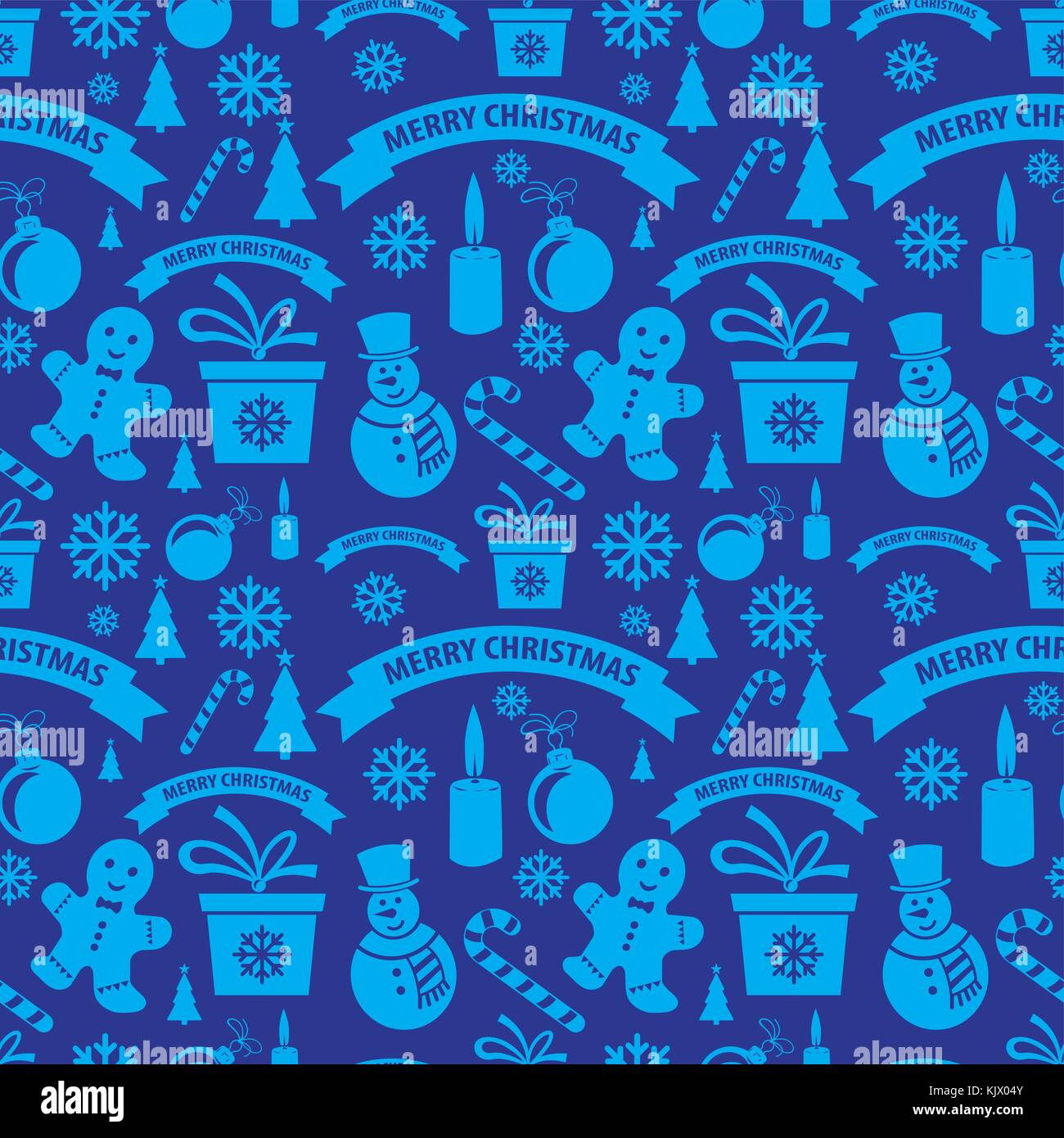 illustration of christmas celebration blue seamless pattern and ...