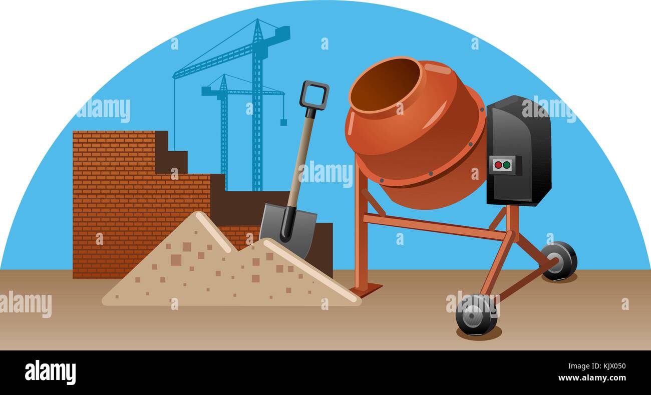 concept illustration of construction work with tools Stock Vector Image ...
