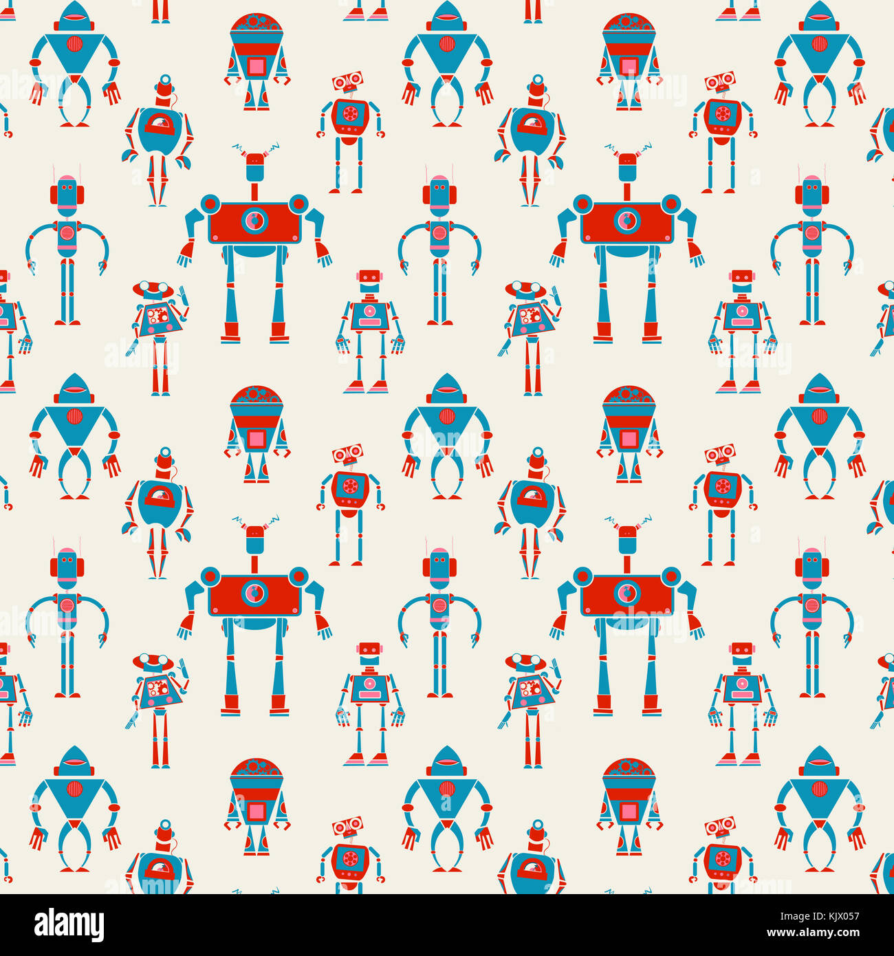 Various robots on white background Stock Photo - Alamy