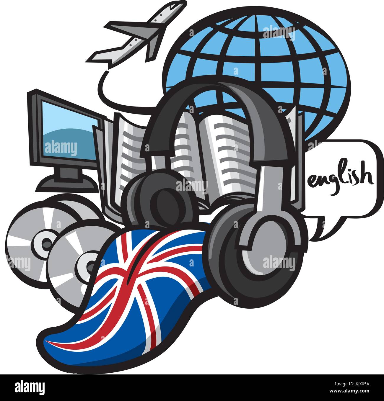 concept illustration of study english language course Stock Vector ...