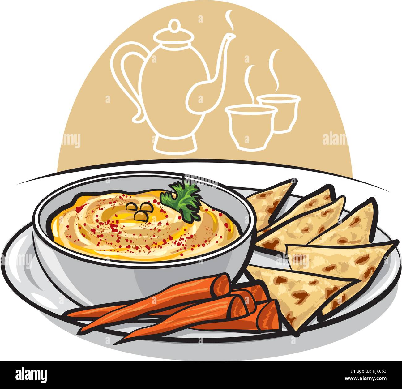 Arabic humus Stock Vector Images - Alamy