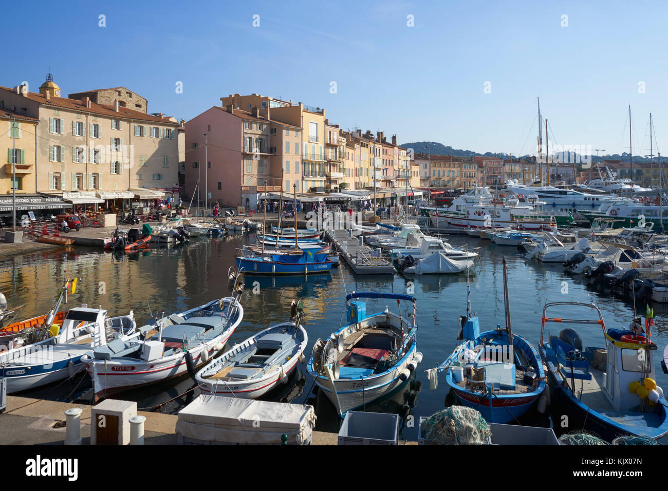 Saint St Tropez harbour, port, Riviera, Cote d'Azur, South of France ...