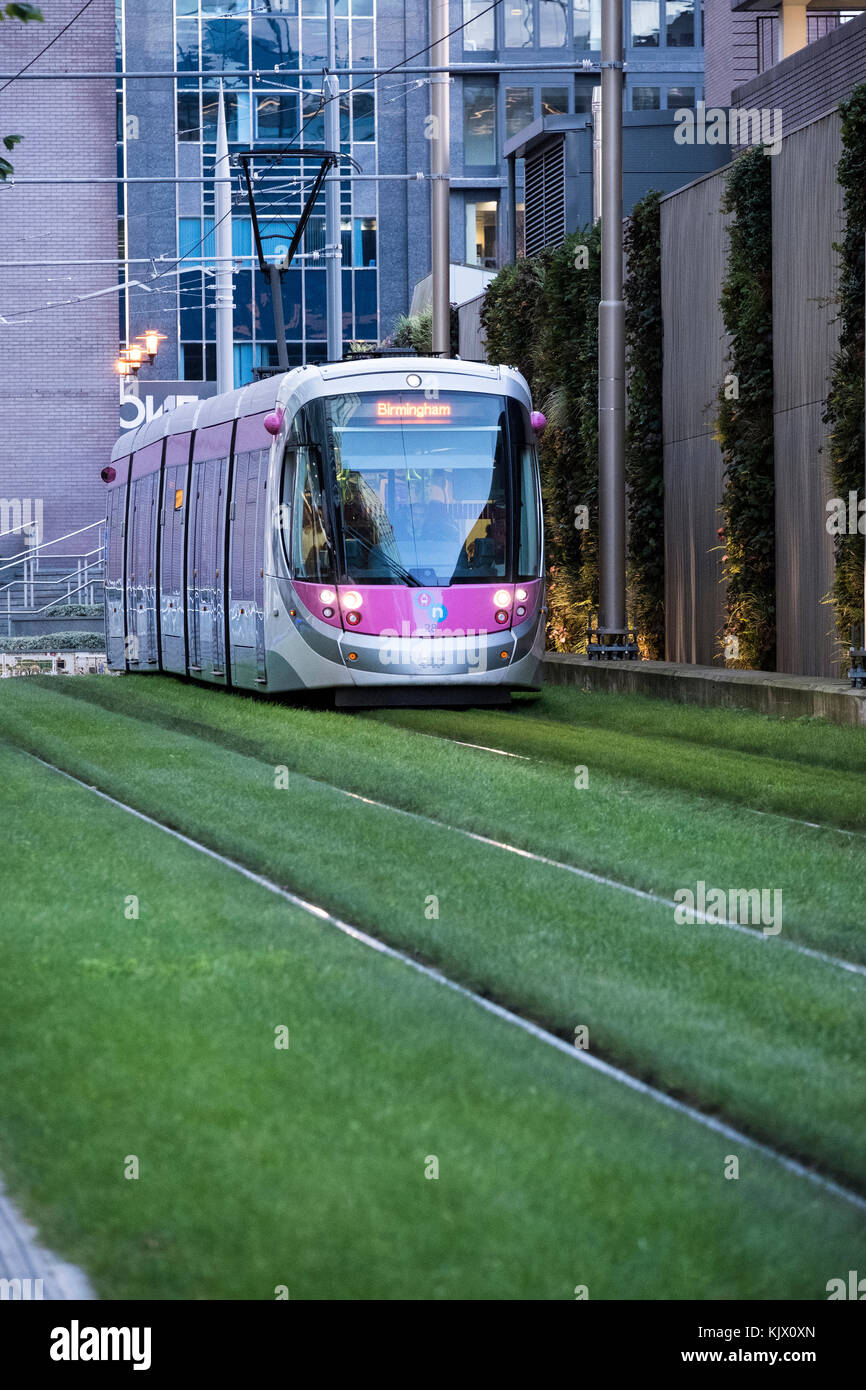 Birmingham tram line and commercial buildings at Snow Hill Stock Photo ...