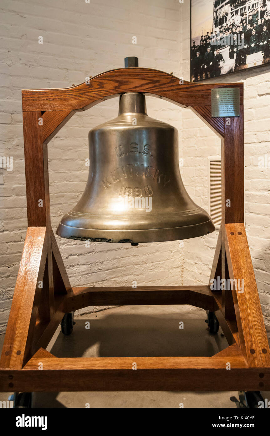 Ships bell for the U.S.S. Kentucky battleship Stock Photo - Alamy