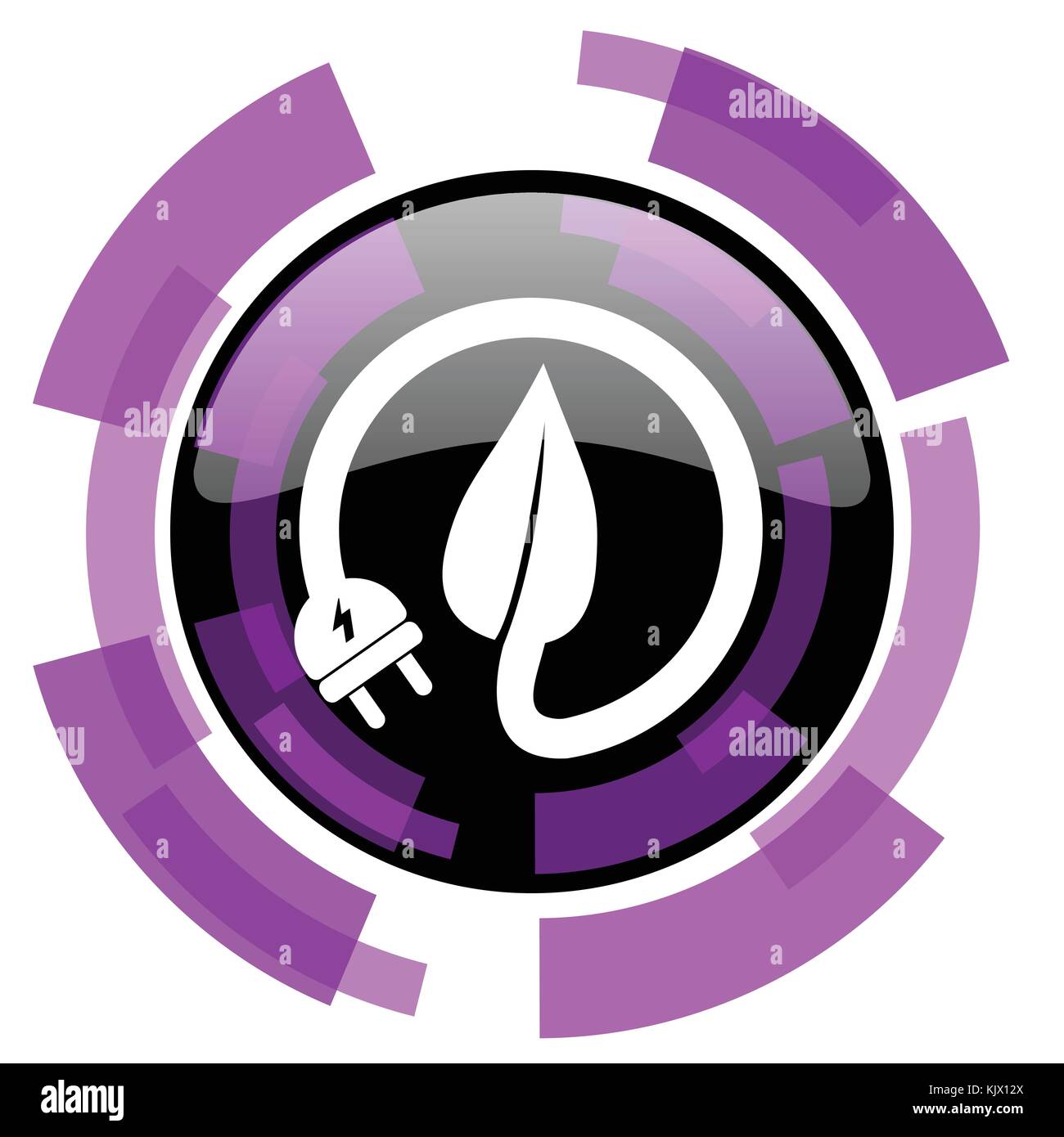 Eco electric plug pink violet modern design vector web and smartphone ...