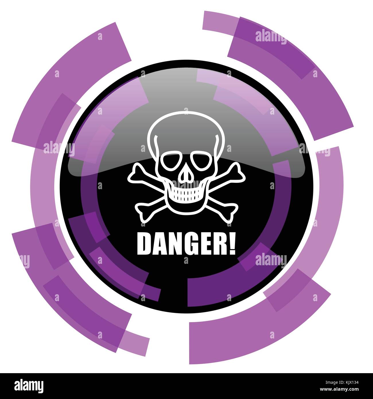 Danger skull pink violet modern design vector web and smartphone icon ...