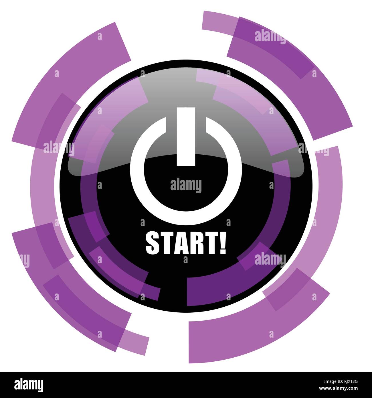 Start pink violet modern design vector web and smartphone icon. Round ...