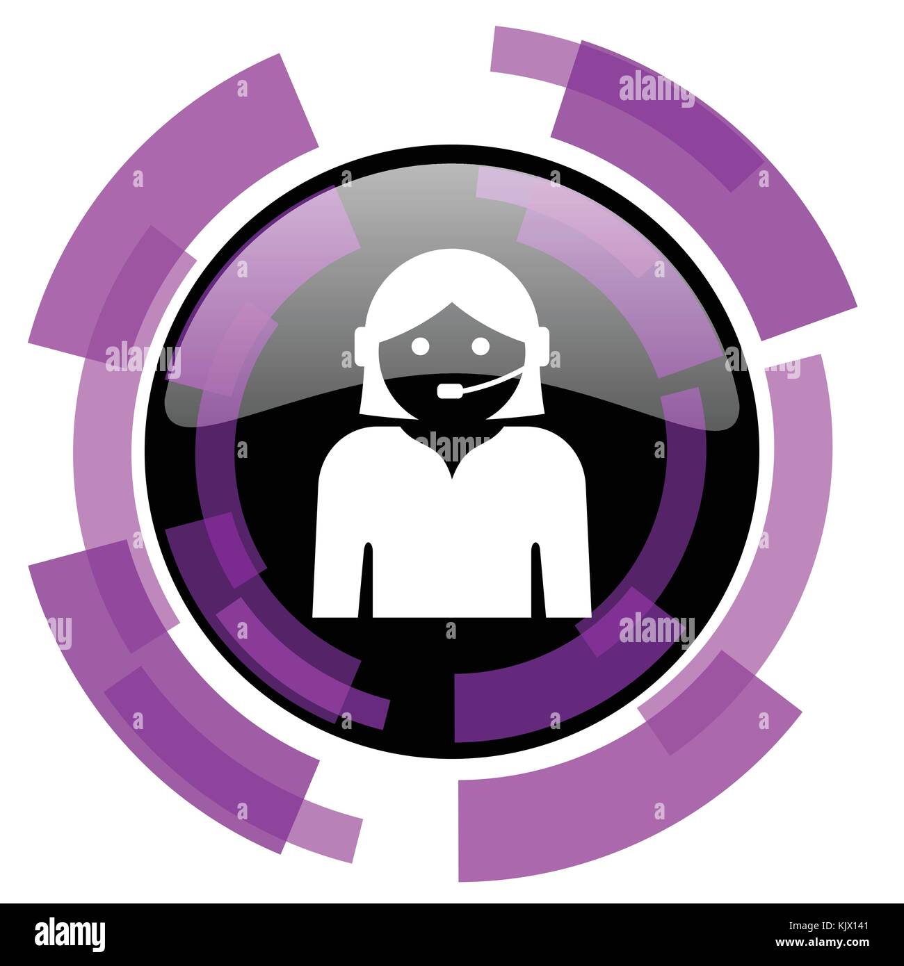 Female pink violet modern design vector web and smartphone icon. Round ...