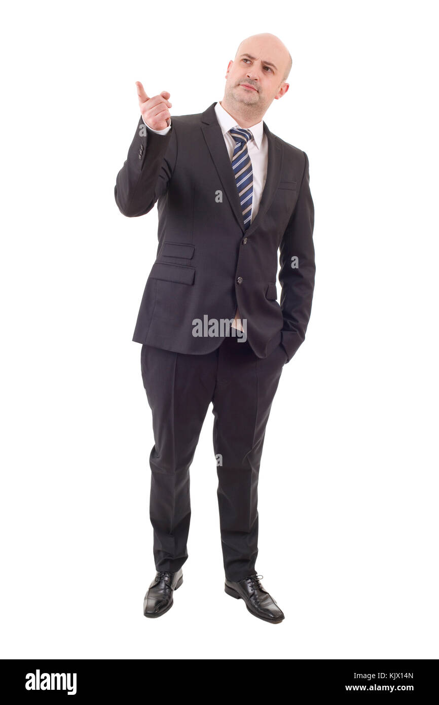 businessman full body pointing isolated on white background Stock Photo ...