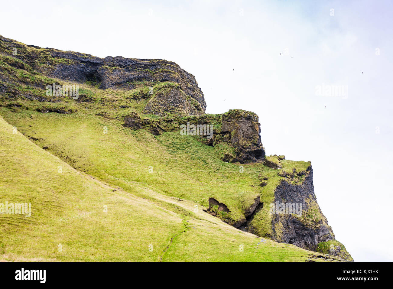 travel to Iceland - cliff of Reynisfjall mount near Reynisfjara beach ...