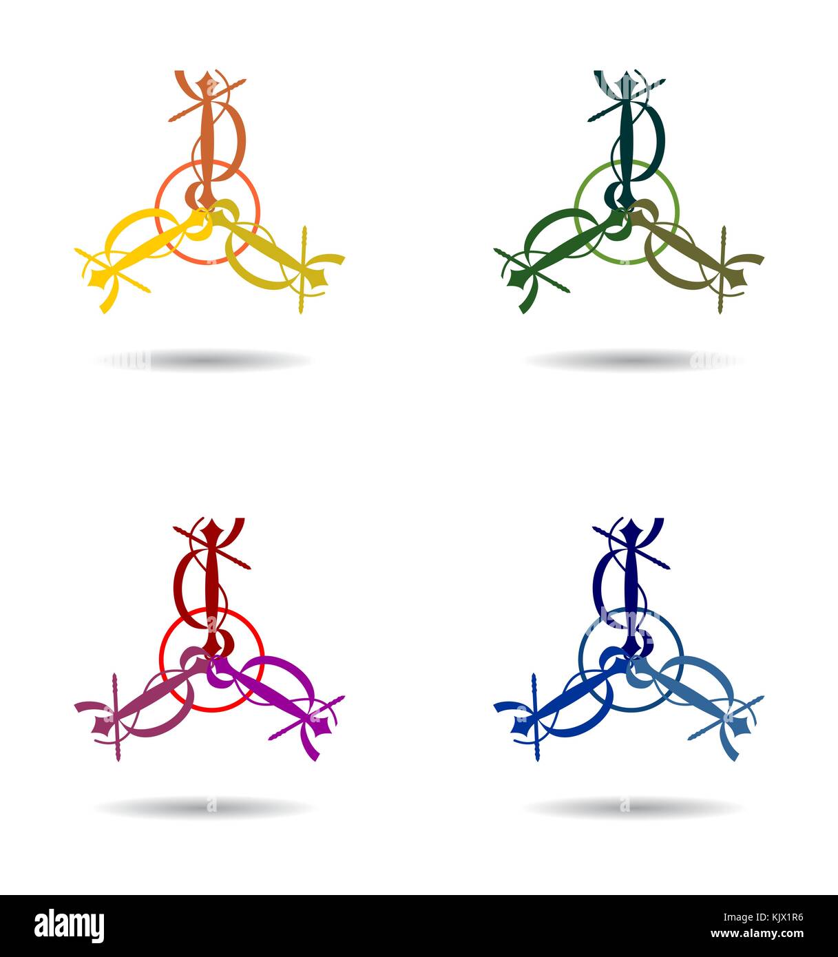 Design of three-color logo in the style of medieval heraldry Stock ...
