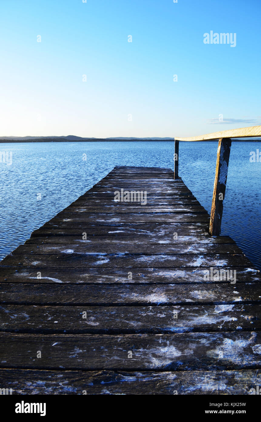 Old wooden jetty at The Entrance NSW Australia Stock Photo - Alamy