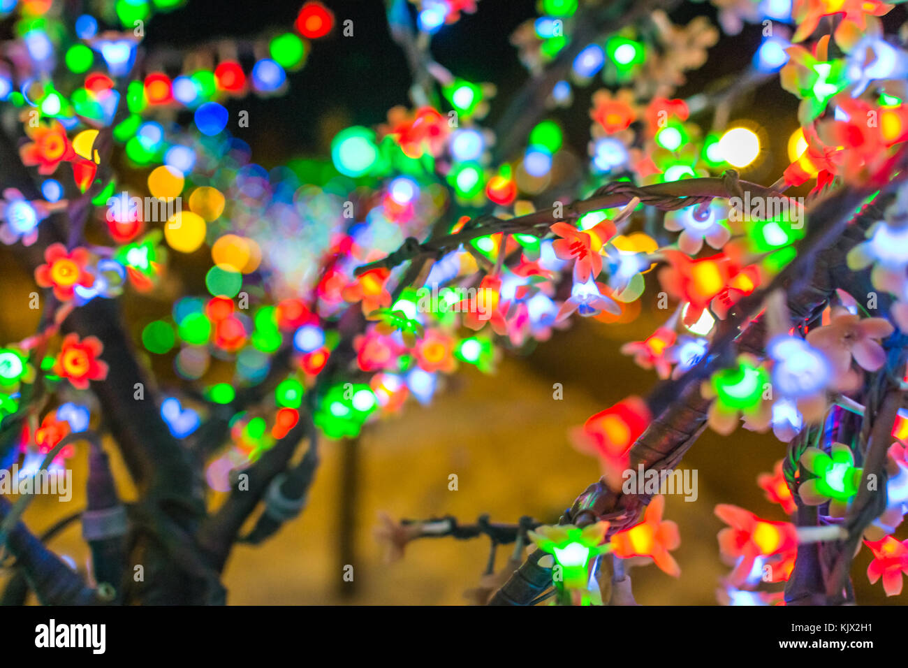 glowing bright tree colors night Christmas mood Stock Photo - Alamy