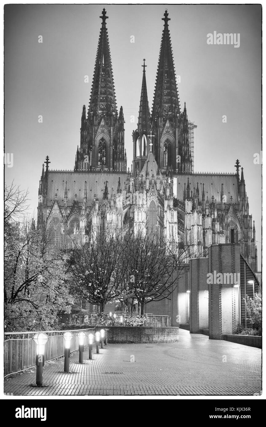 Cathedral of Cologne in the early morning hours, Germany, Europe Stock ...