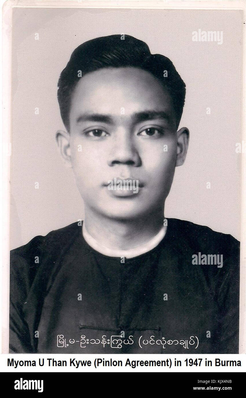 Burmese Politician Myoma U Than Kywe (Pinlon Agreement Stock Photo - Alamy
