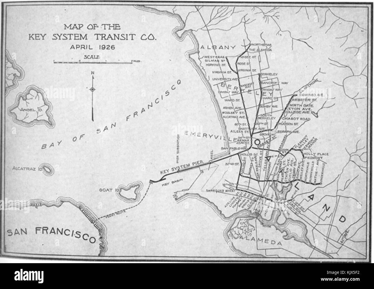 1926 Key System map Stock Photo - Alamy