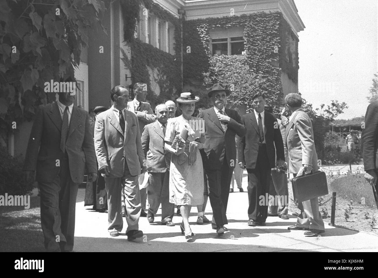 PROF. CHAIM WEIZMANN AND MRS. VERA WEIZMANN WITH MR. DAVID REMEZ ...