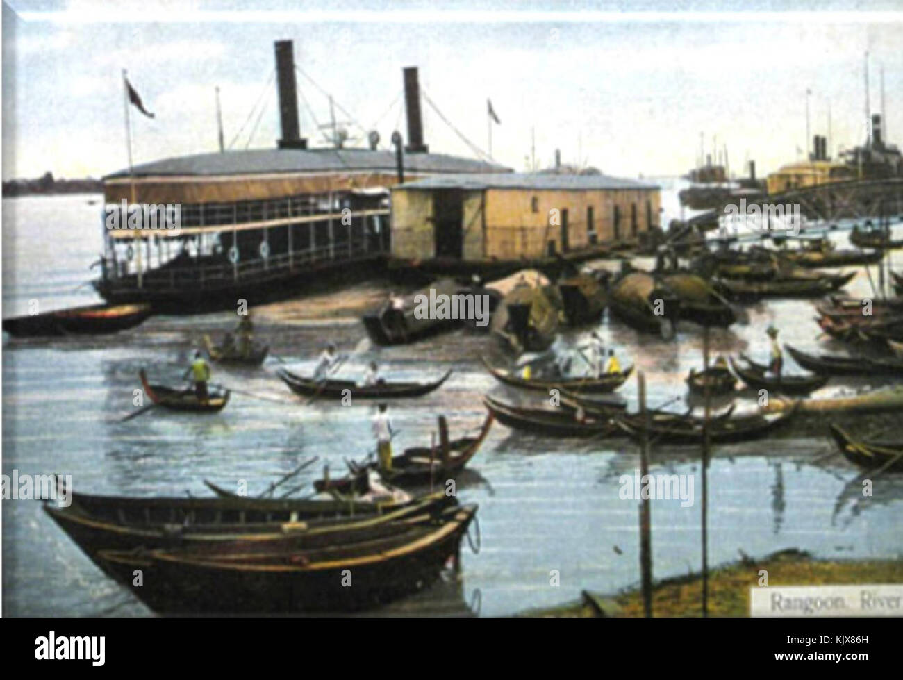 Rangoon Harbour 1885 Stock Photo - Alamy