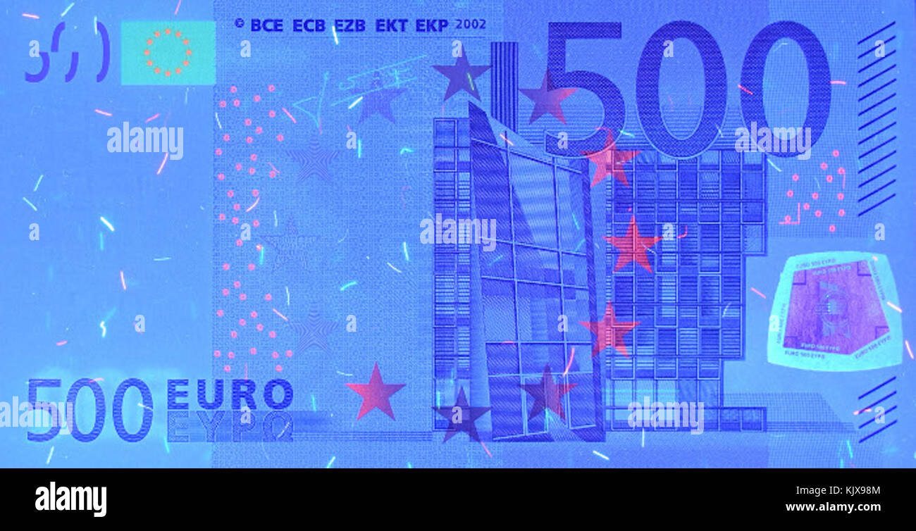 500euro uv front Stock Photo - Alamy