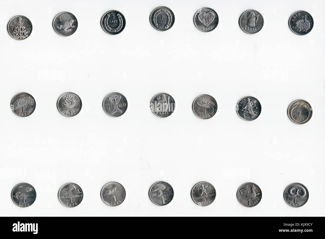 Latvian 1 lat coins reverse Stock Photo - Alamy