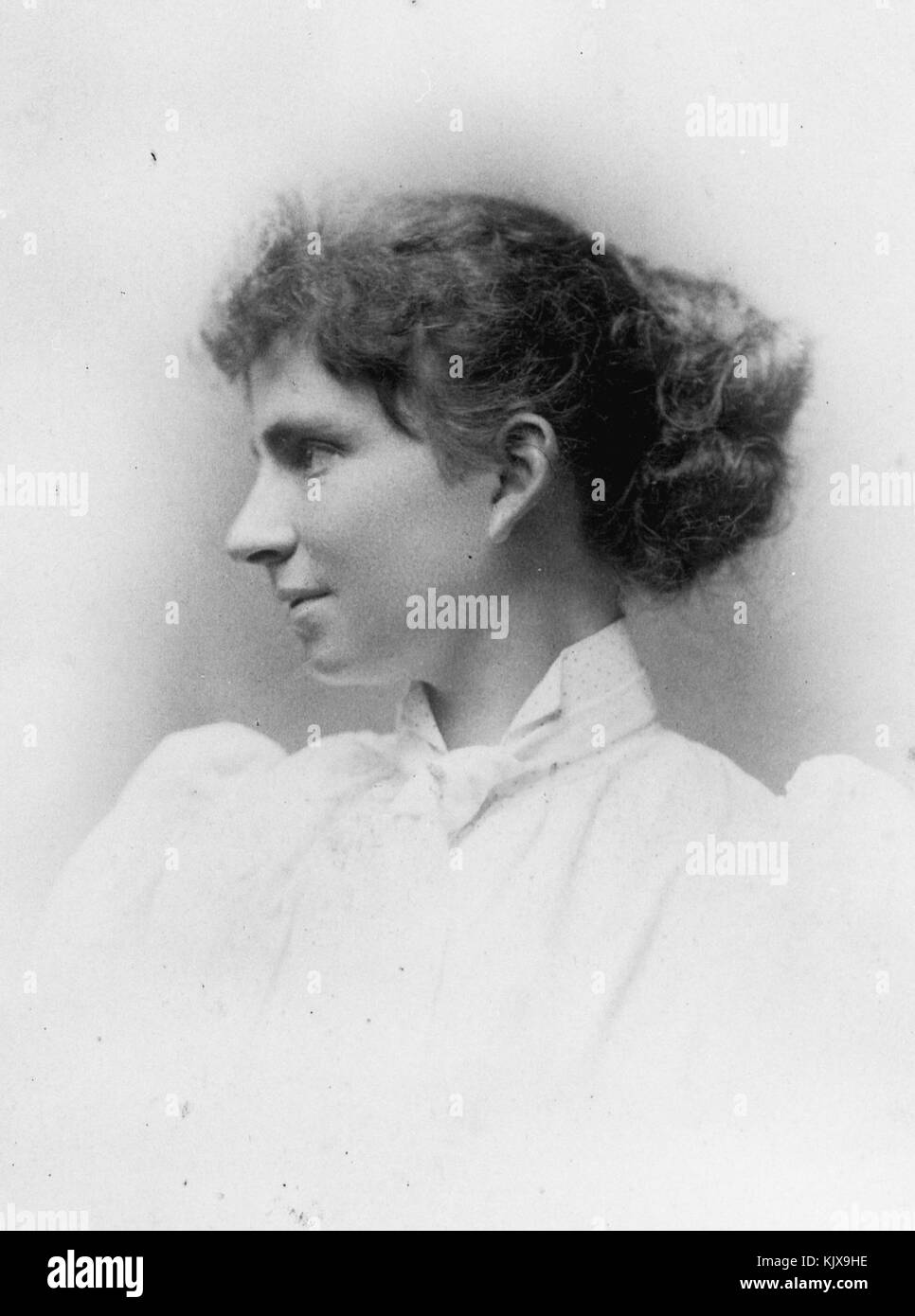 This photograph or portrait from 1898 features Mabel Hill, a notable ...