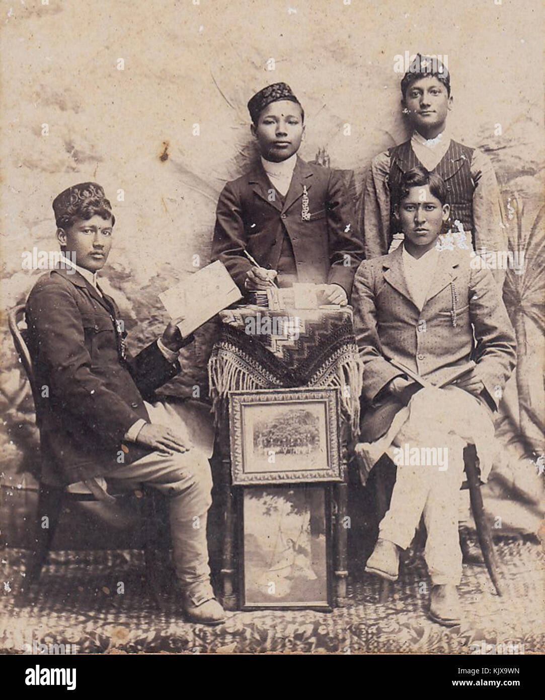 Nepalese men in coats 1930s Stock Photo - Alamy