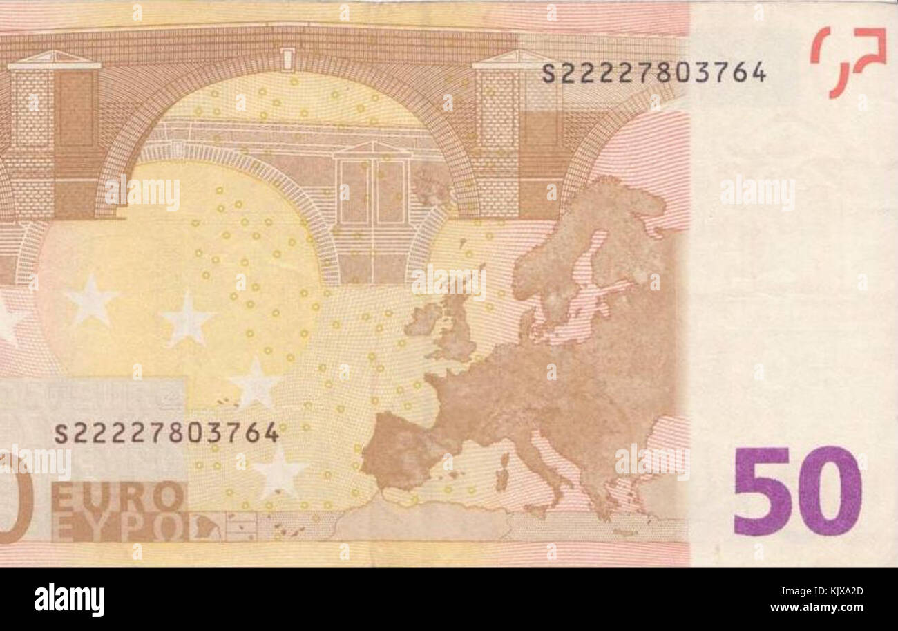 50 euro reverse serial number Stock Photo - Alamy