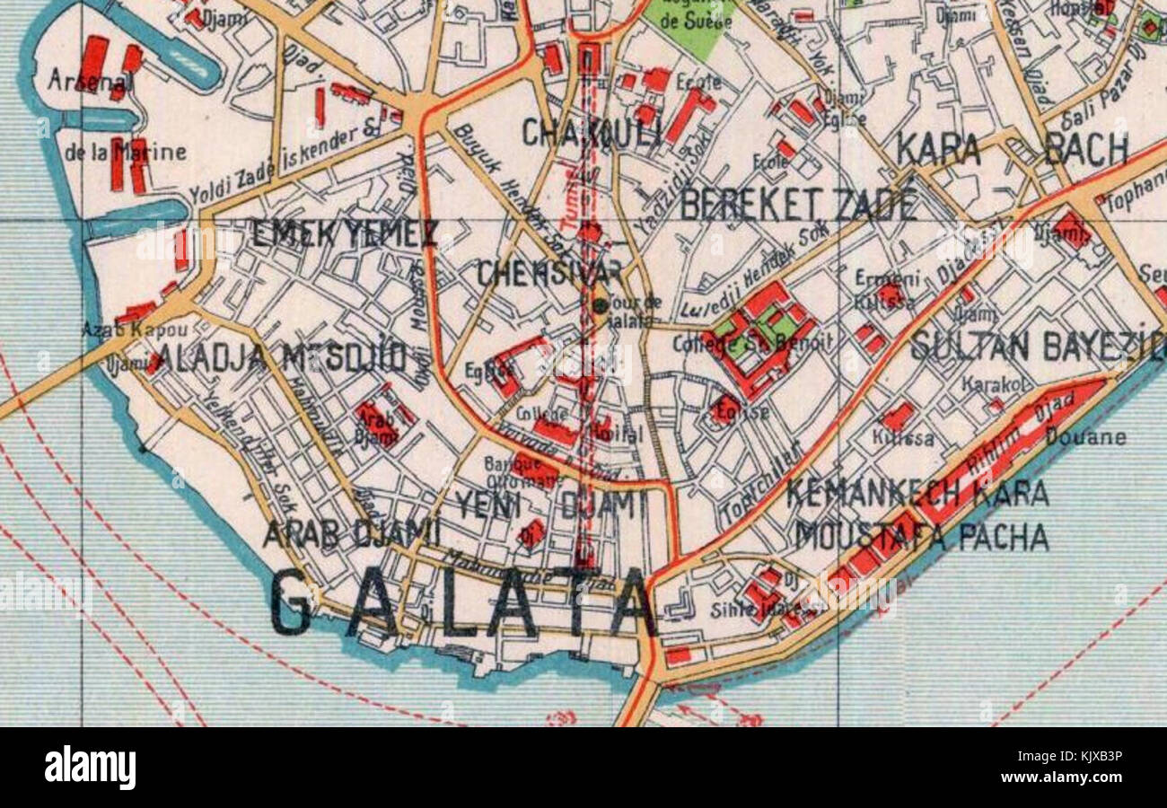 Galata map 1922 Stock Photo - Alamy