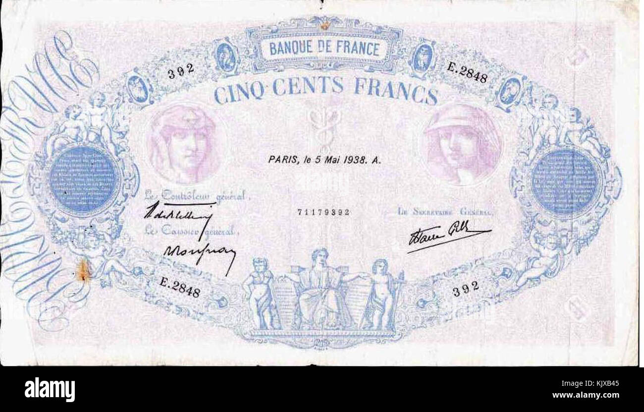 500 francs french note hi-res stock photography and images - Alamy