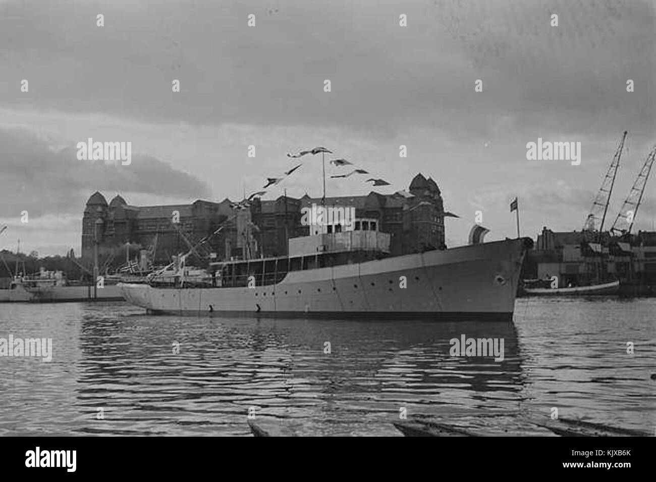 HNoMS Rauma and Havnelageret Stock Photo - Alamy
