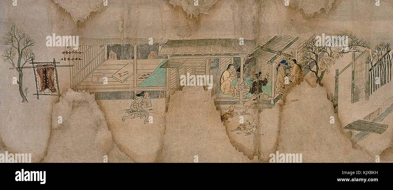 Kokawadera engi emaki scroll 2c Stock Photo - Alamy