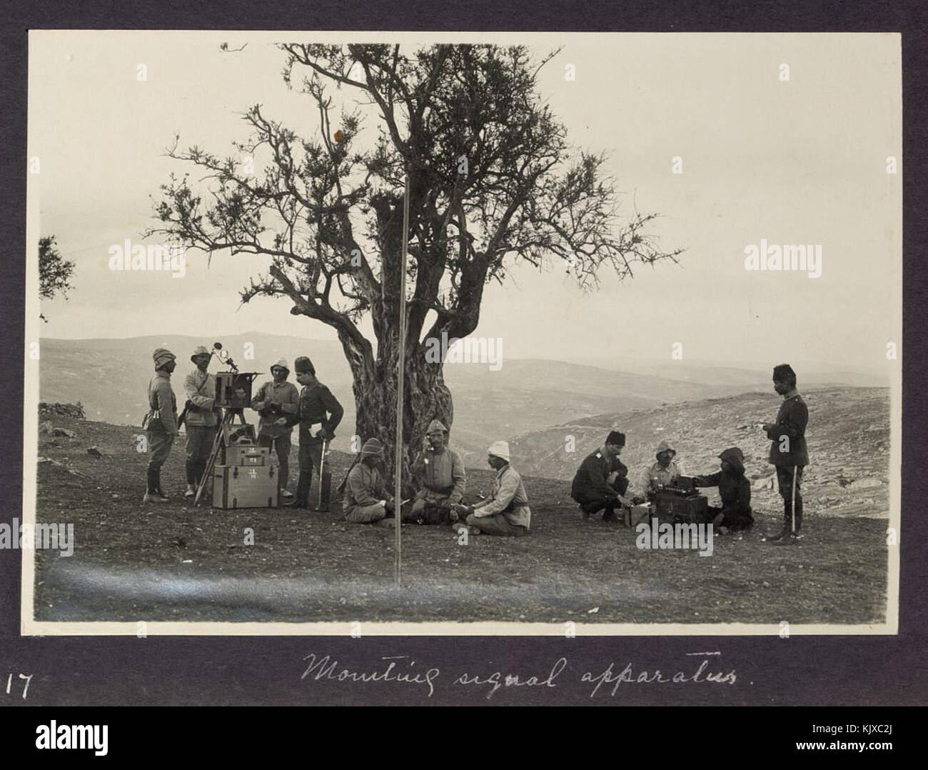 Ottoman forces mounting signal apparatus World War I Stock Photo - Alamy