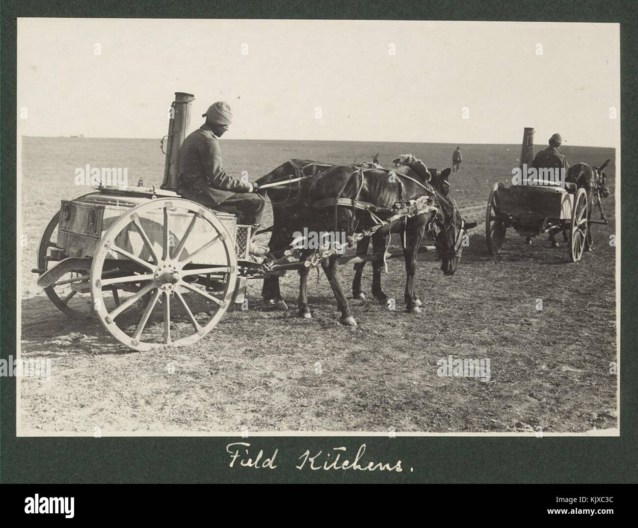 This photograph shows a field kitchen used by the Ottoman army during ...