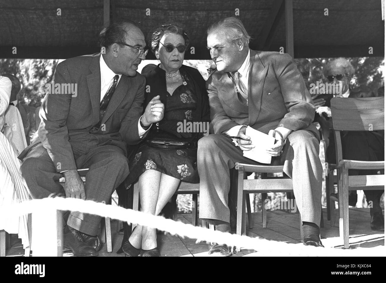Levi Eshkol Vera Weizmann Randolph Churchil1955 Stock Photo - Alamy
