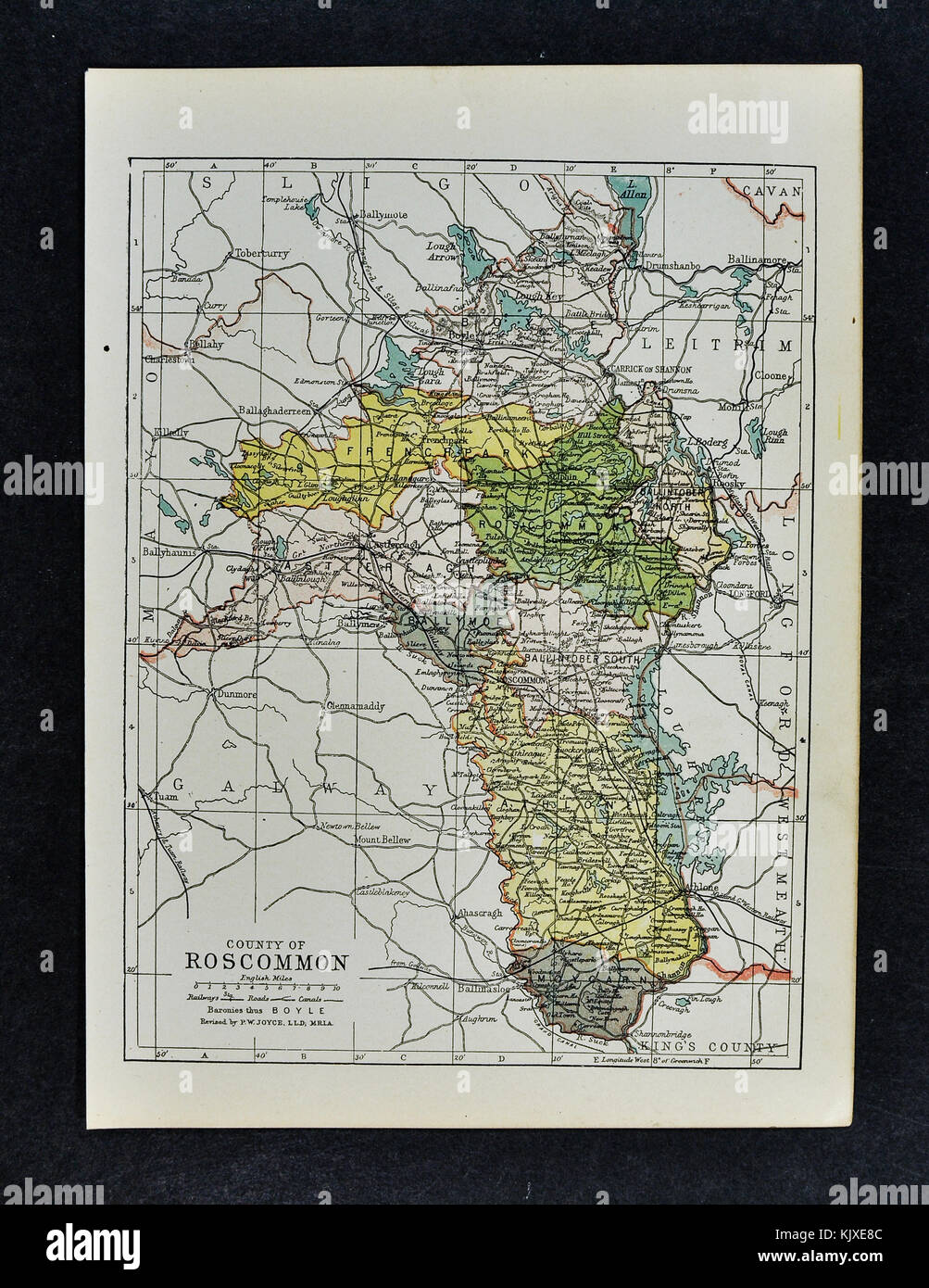 Antique Ireland Map - Roscommon County - Strokestow n Ephin Boyle ...