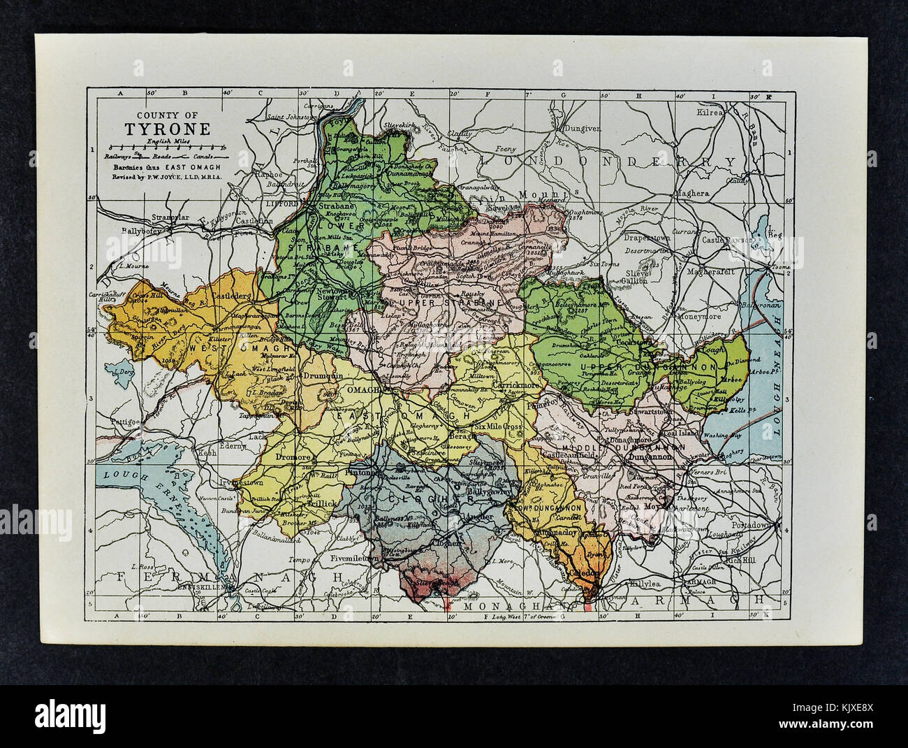 Antique Ireland Map - Tyrone County - Omagh Caledon Fintona Newton ...