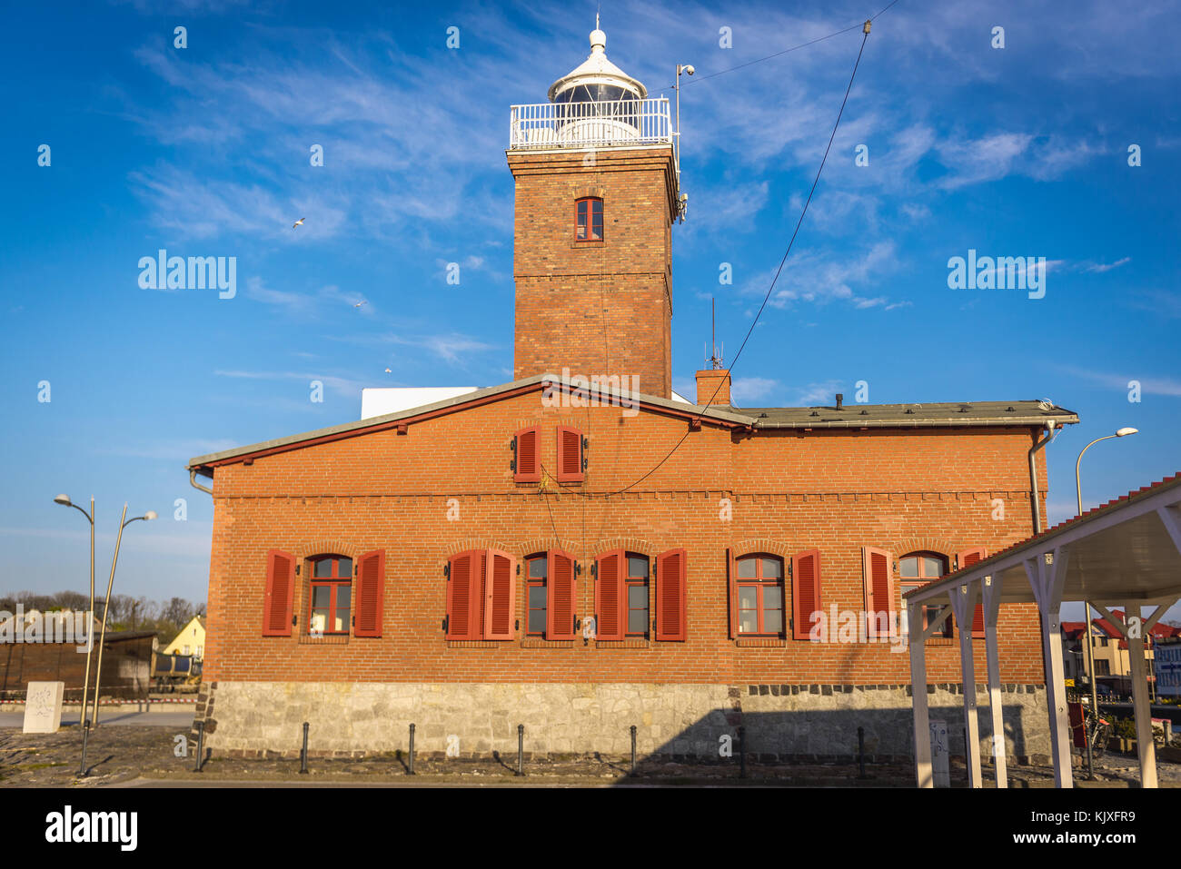 Lighthouse in Darlowko, part of Darlowo coastal town in West Pomeranian ...