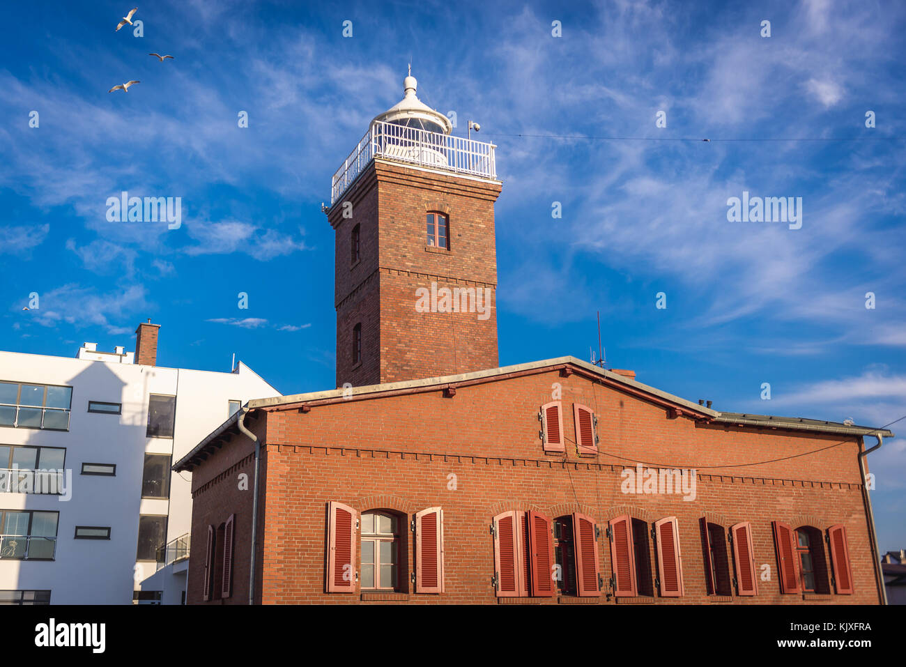 Baltic Sea lighthouse in Darlowko, part of Darlowo coastal town in West ...