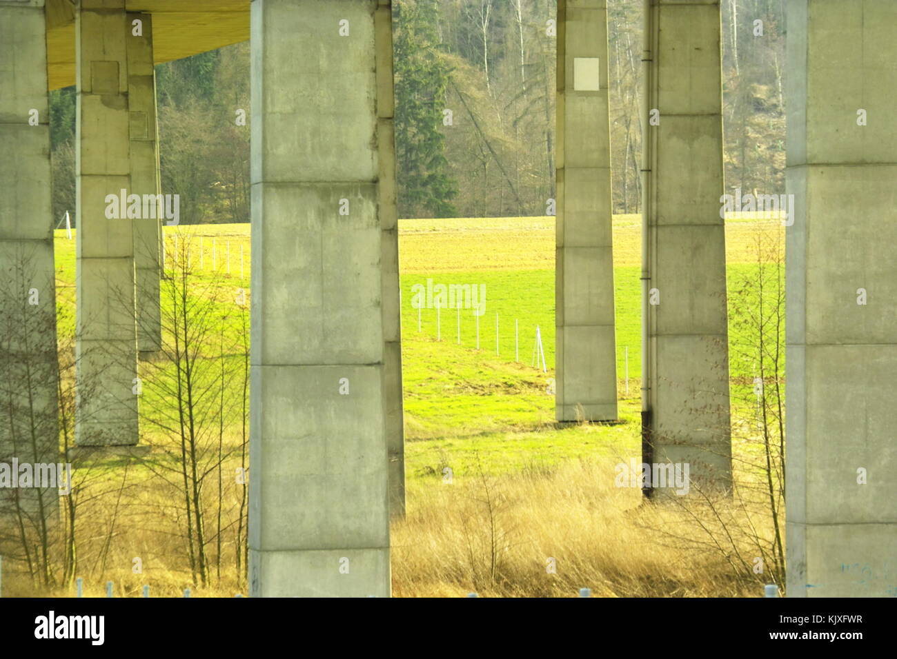 Bridge of Autobahn Highway near Gießen, Germany, Münchholzhausen Stock ...
