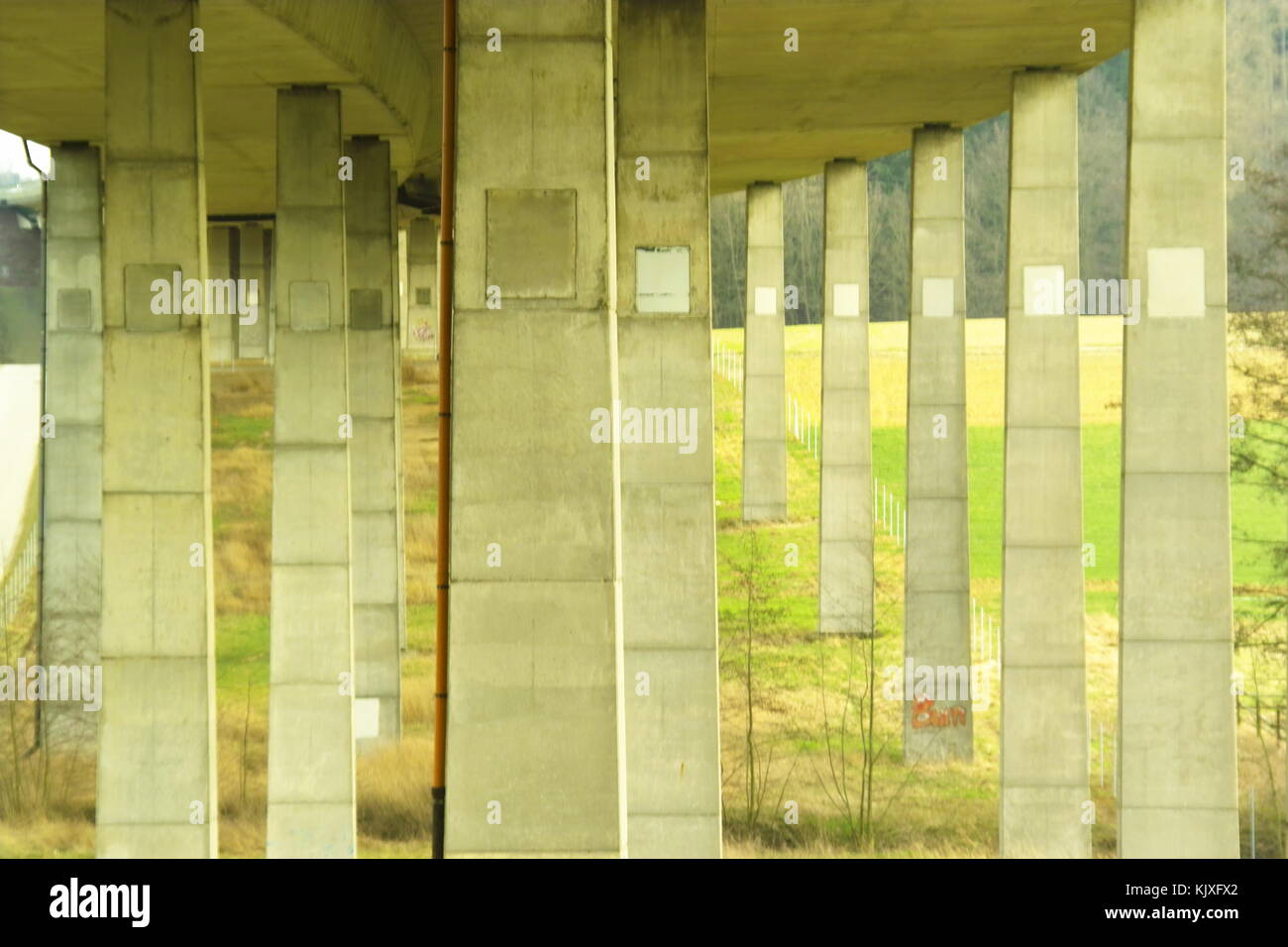 Bridge of Autobahn Highway near Gießen, Germany, Münchholzhausen Stock ...