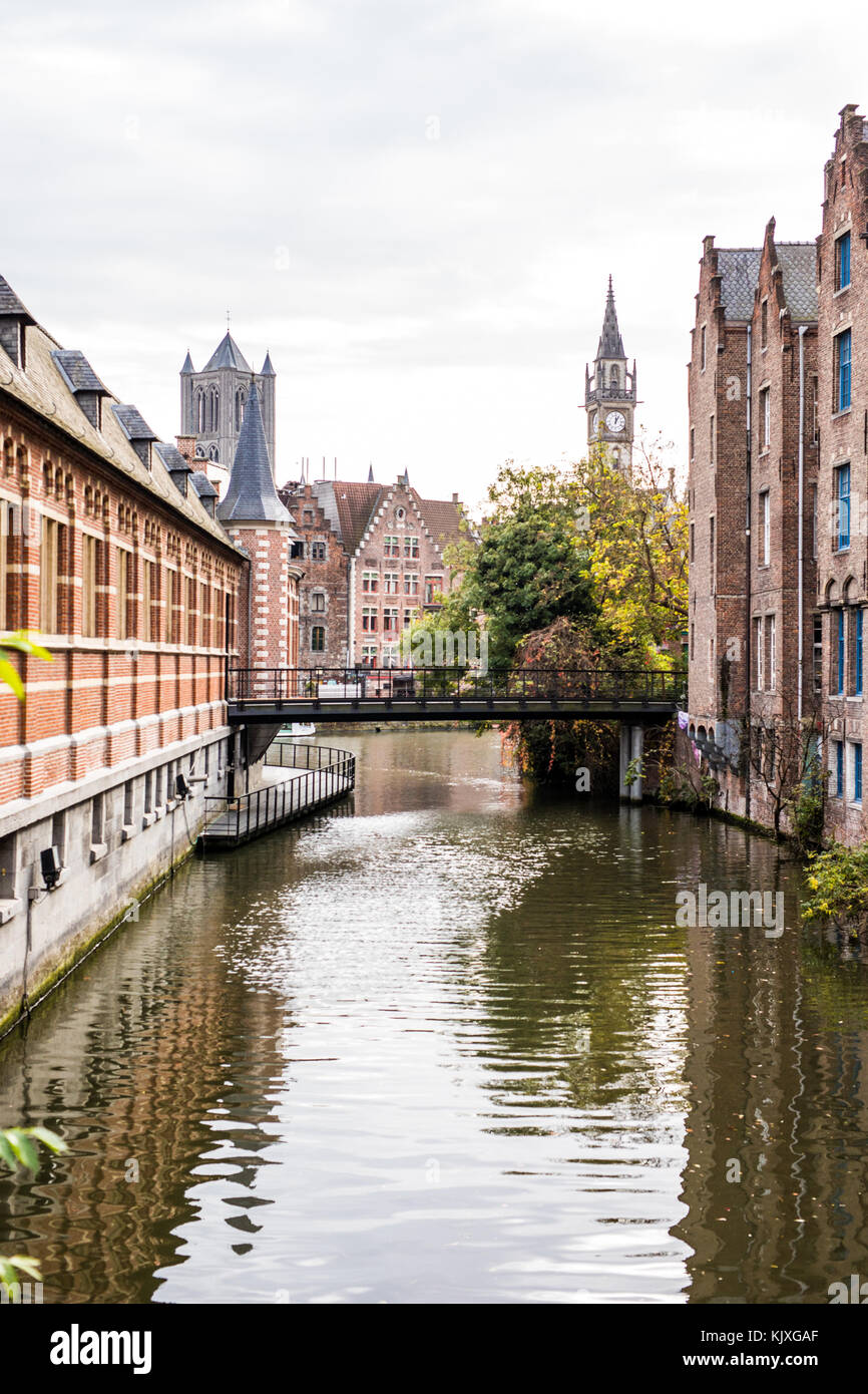 GHENT, BELGIUM - November, 2017: Architecture of Ghent city center ...