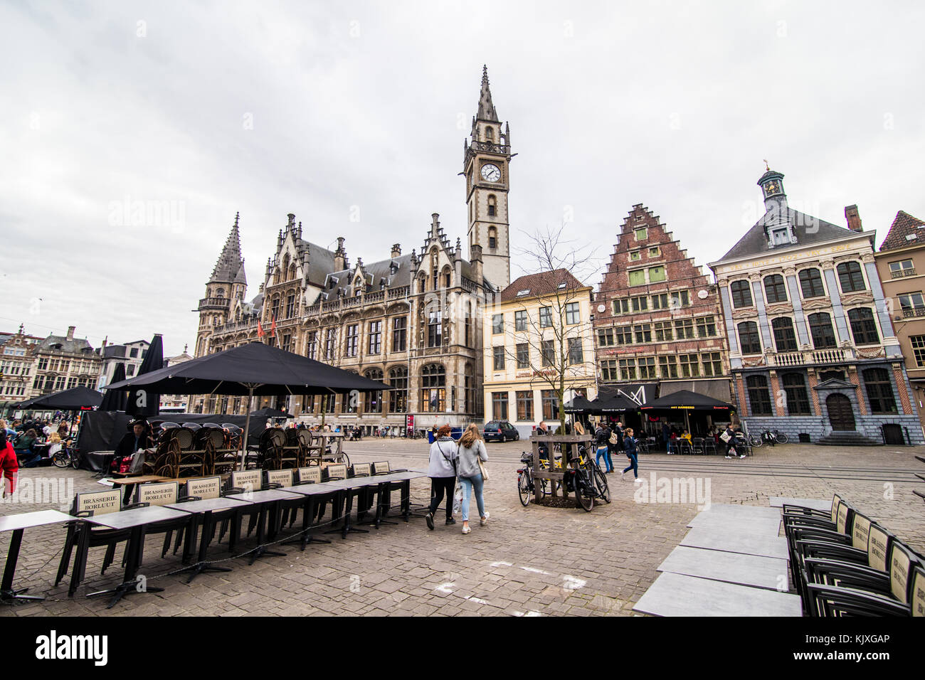 GHENT, BELGIUM - November, 2017: Architecture of Ghent city center ...