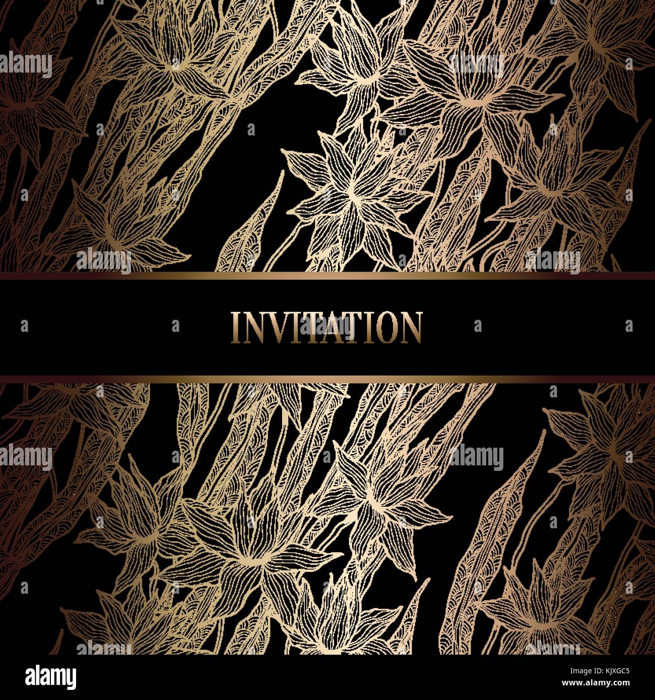 Vintage baroque Wedding Invitation template with damask background ...
