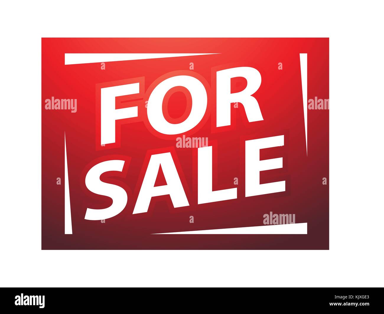 for sale sign with bold colors, sign design, isolated on white ...