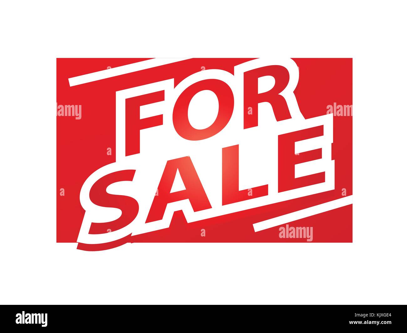 for sale sign with white outlines, isolated on white background Stock ...