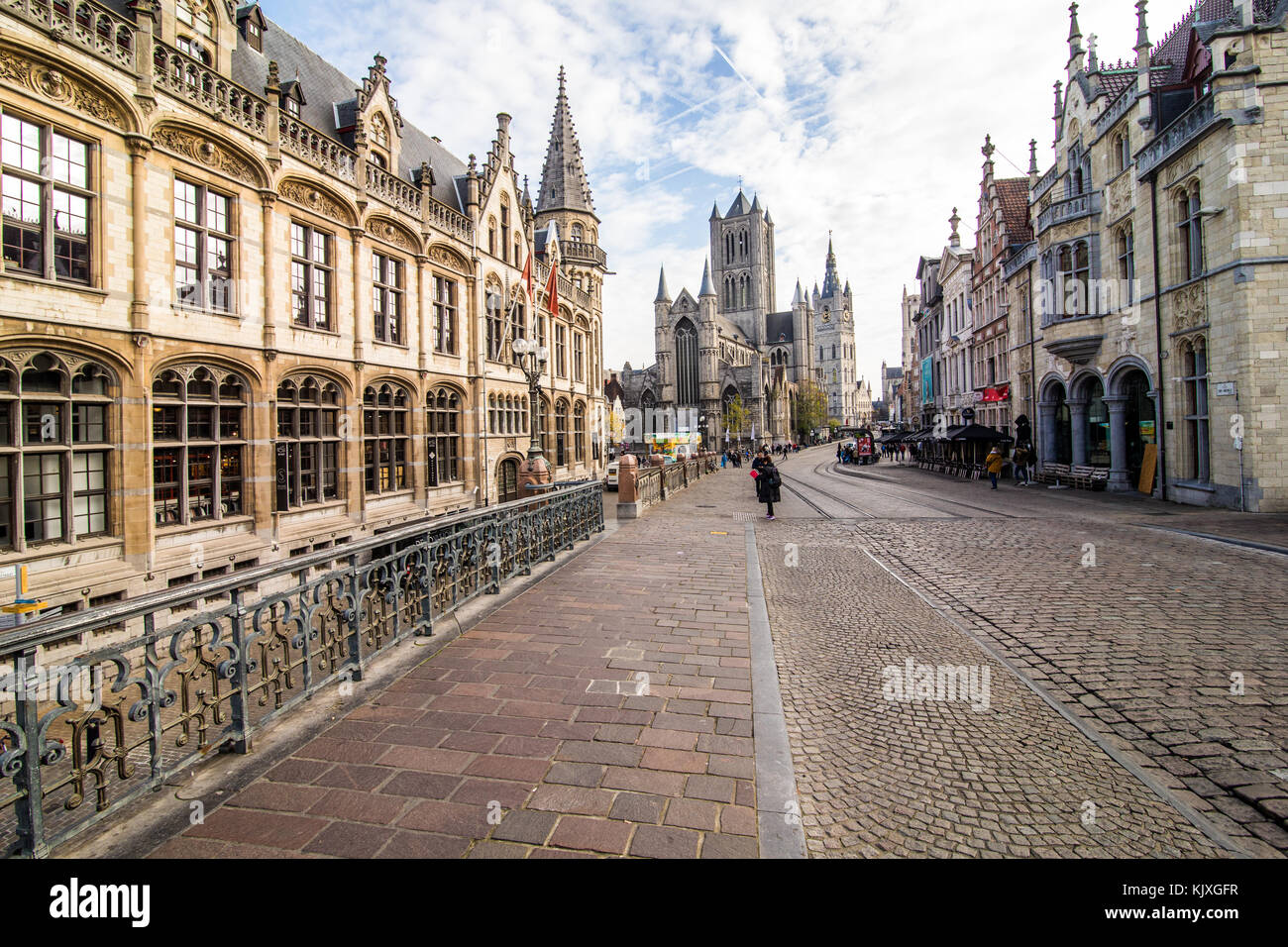 GHENT, BELGIUM - November, 2017: Architecture of Ghent city center ...
