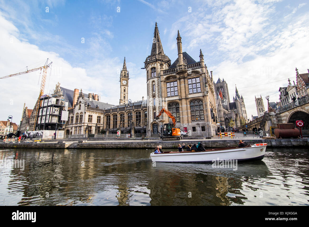 GHENT, BELGIUM - November, 2017: Architecture of Ghent city center ...